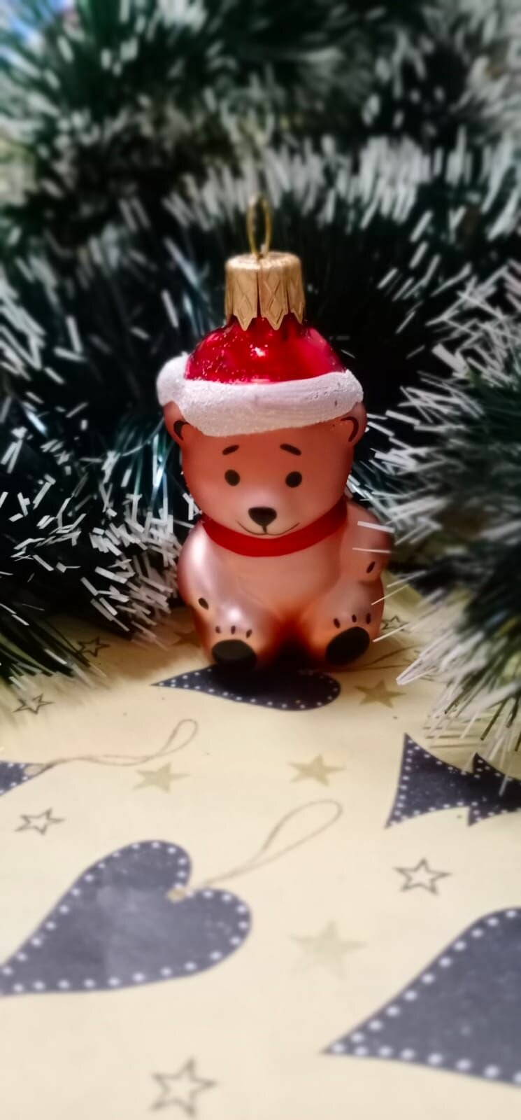 Ёлочная игрушка малютка Медведь, 5 см.