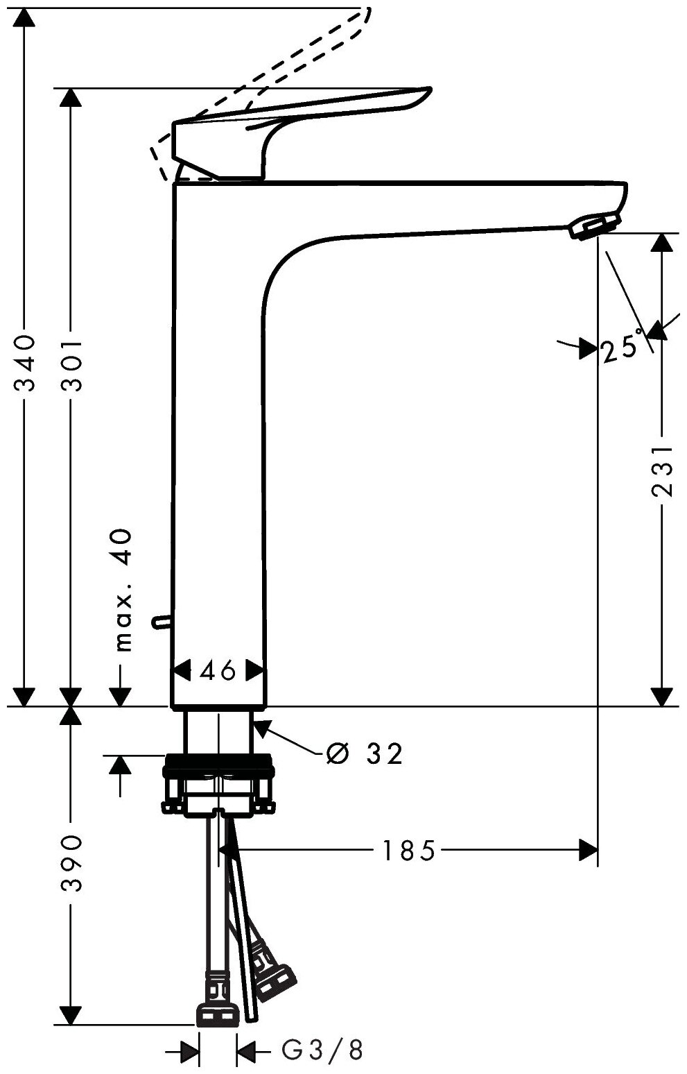 HG 71162 000 Logis Смеситель для раковины 230 хром