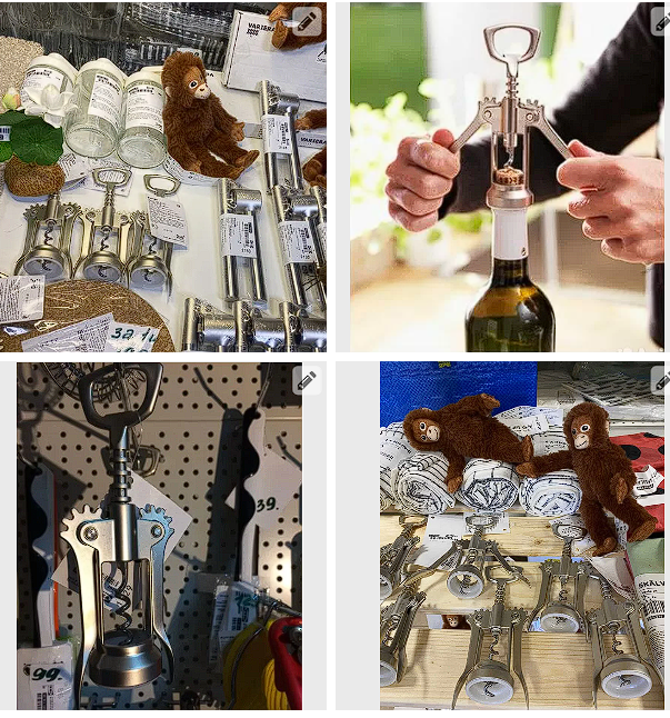 Штопор икеа. Идеалиск. Оригинальный. 2 в 1. Нерж.