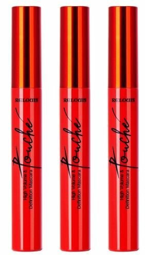 Relouis Тушь для ресниц Touche, суперобъем и разделение, черная, 9 г, 3 шт