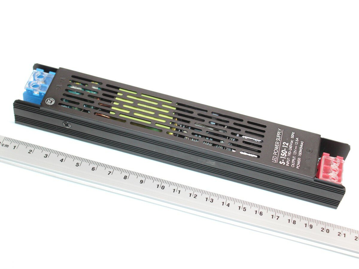 12V, 150W, 12,5A, 190-240VAC S-150-12 CHC150-12, Модуль питания сетевой (блок питания с винтами), 205x35x24мм