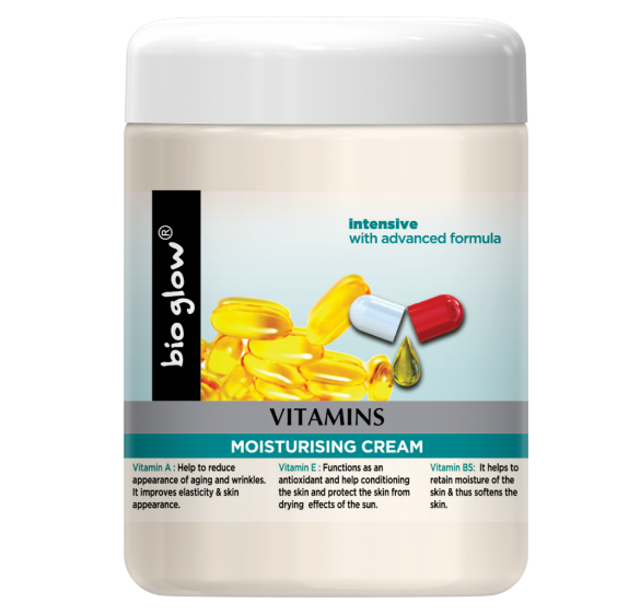 Увлажняющий крем для тела Bio Glow Vitamins обогащенный витаминами А, В5 и Е, 500 мл