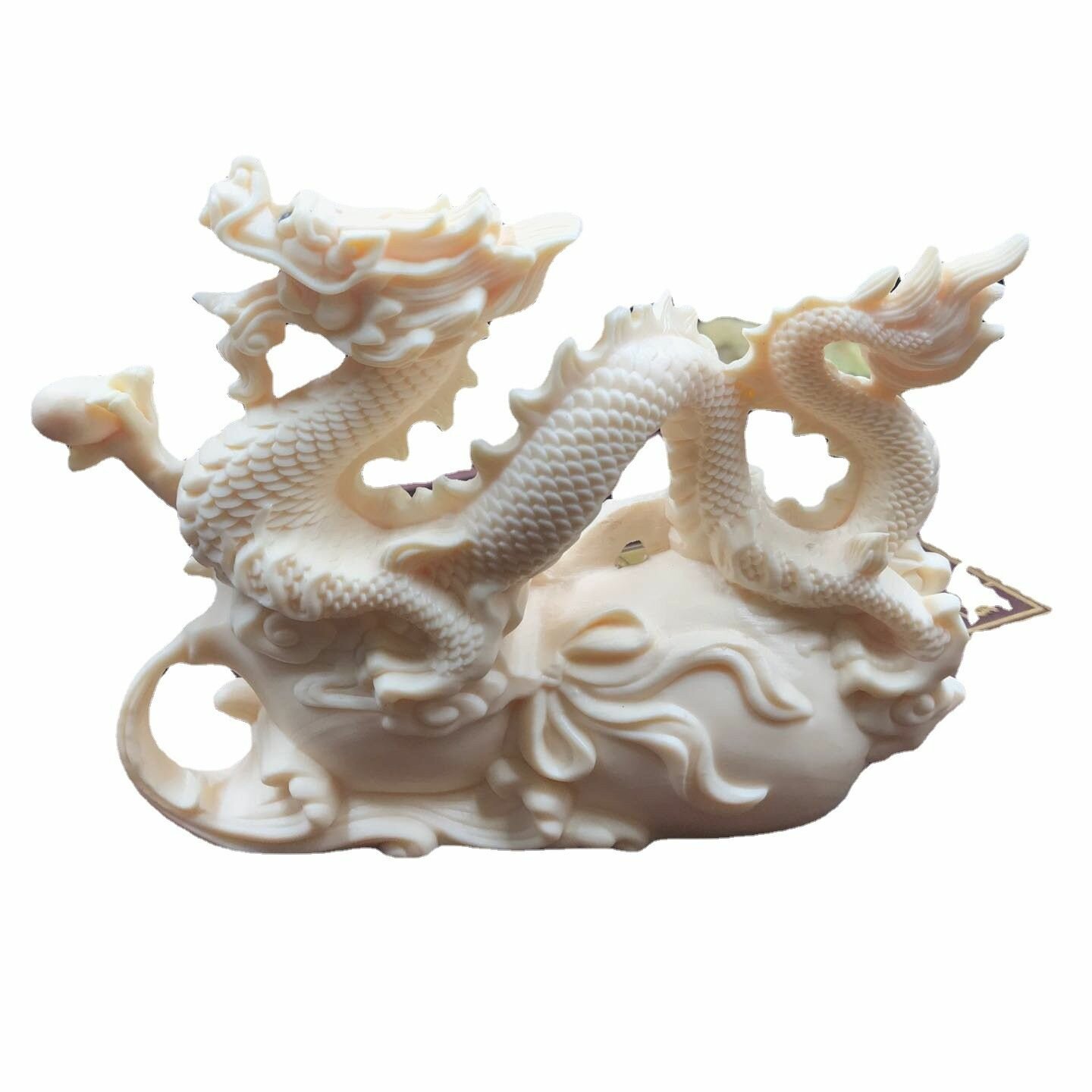 Резьба по фруктам из слоновой кости, лилонг и жемчужные украшения в виде драконов