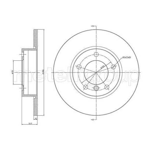 METELLI 23-0227C диск тормозной передний\ BMW (БМВ) e36 / z3 1.6-1.9 / 1.8tds m40-m44 90