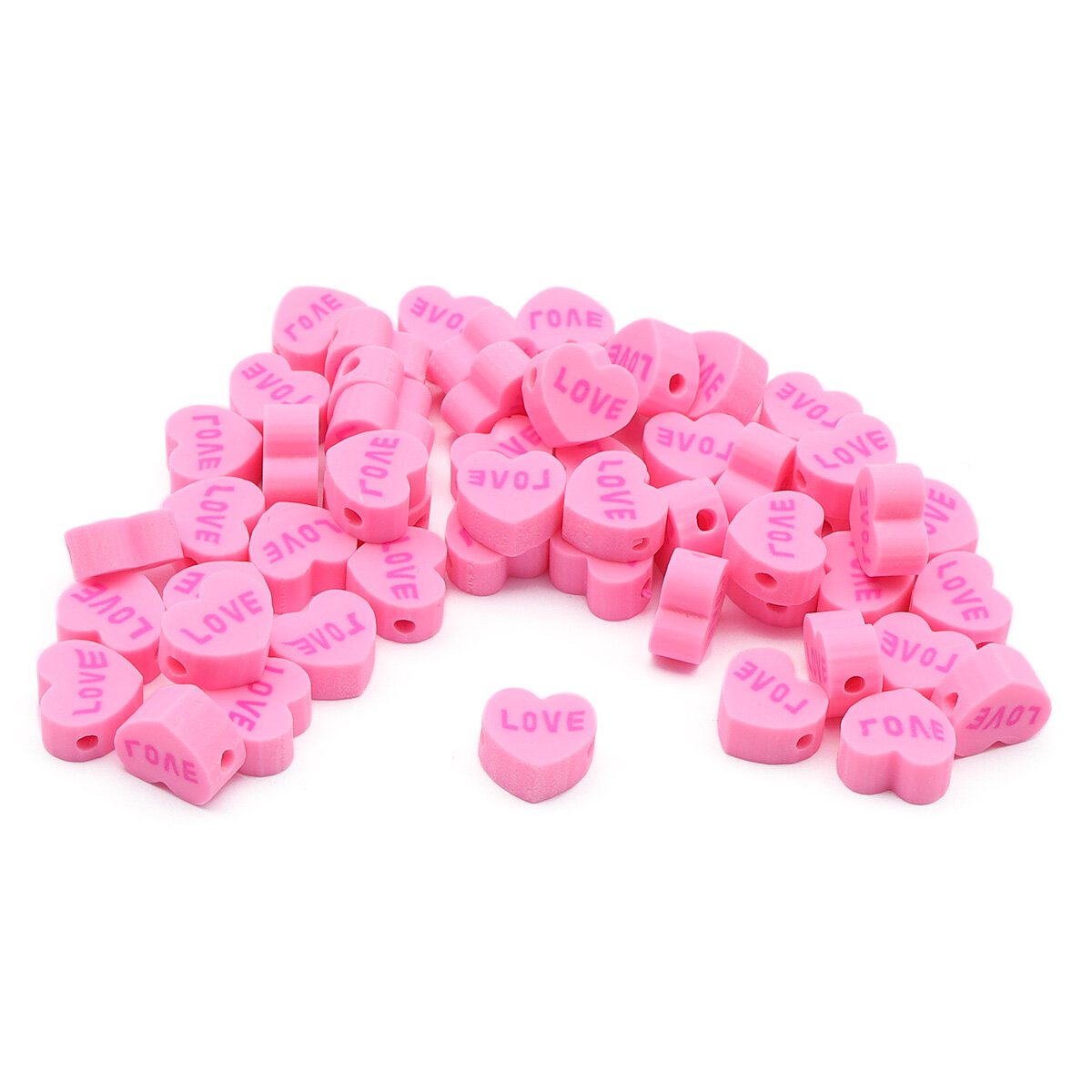Бусины для рукоделия из полимерной глины Astra&Craft 'Сердечко Love', ZZ1339, 50 шт