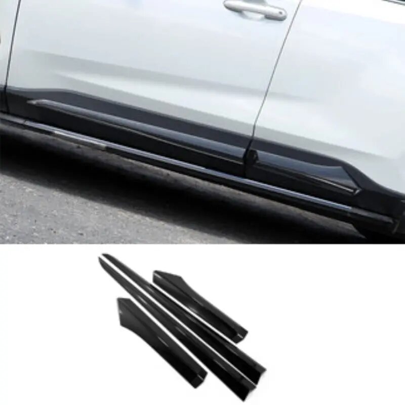 Для Toyota RAV4 RAV 4 XA50 2019 -2023 Гибридный ABS углеродное волокно молдинг боковых дверей автомобиля Защита от царапин боковые полосы отделка ABS black