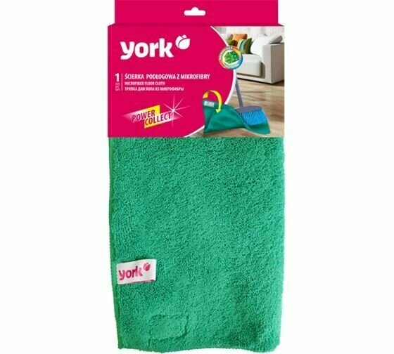 Салфетка из микрофибры YORK для пола, двухсторонняя, с застежкой, 50x60 см 026070