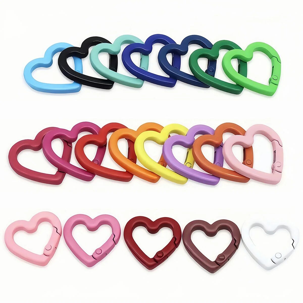 Металлические пружинные застежки в форме сердца 5 шт. 25mm, Light Pink