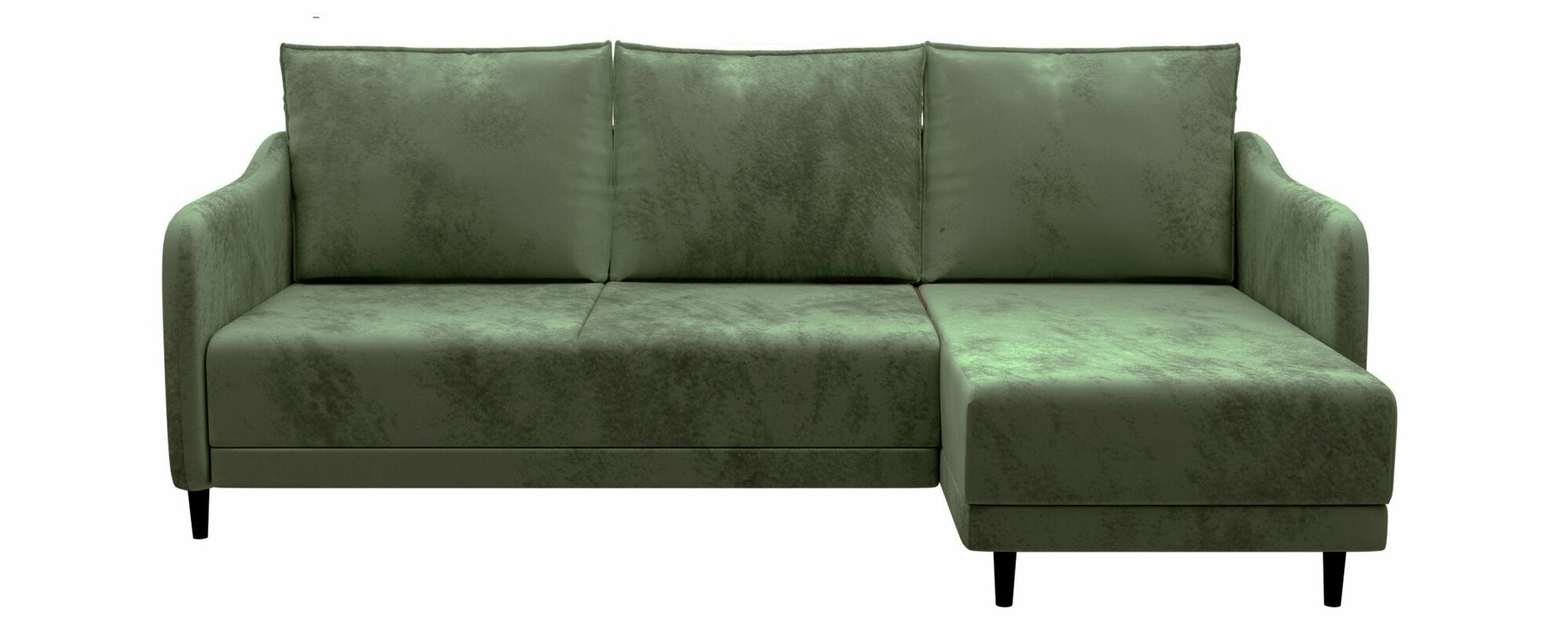 Угловой диван-кровать PUSHE раскладной Бьёрг, правый угол, зеленый Nebby 915