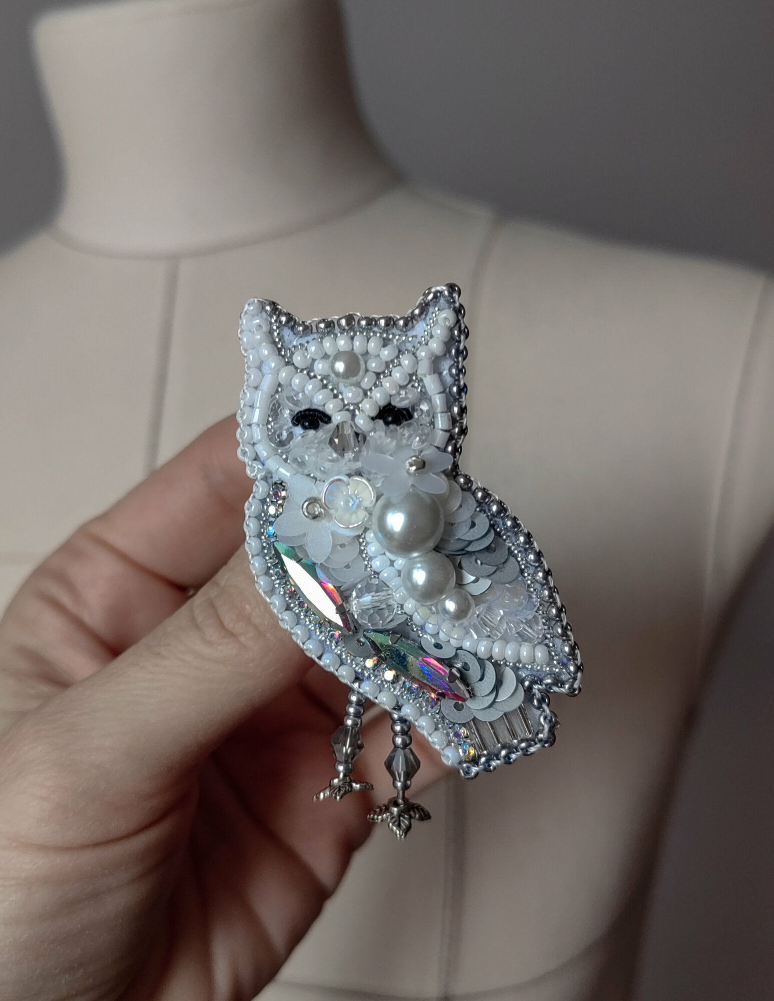 Брошь, кристалл, стразы, стекло