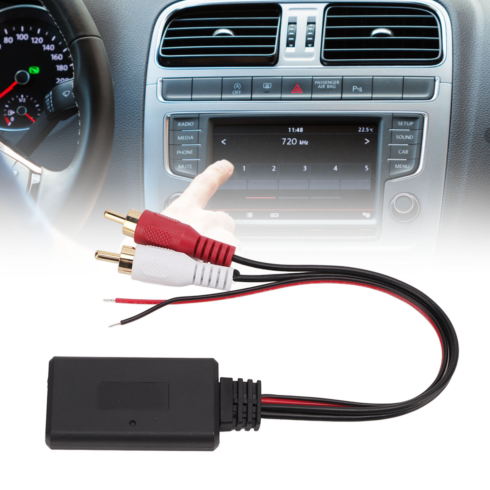 Универсальный Bluetooth модуль для авто, ABS термостойкий, RCA AUX адаптер для Alpine — фото 1