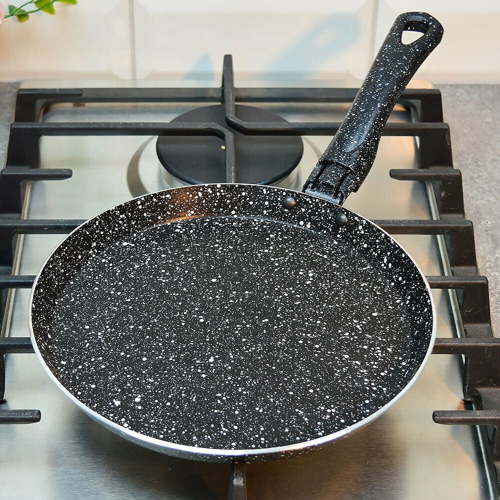 Блинница 22см "Easy Stone" чёрный мраморный, индукция, а/пр, тм Калитва