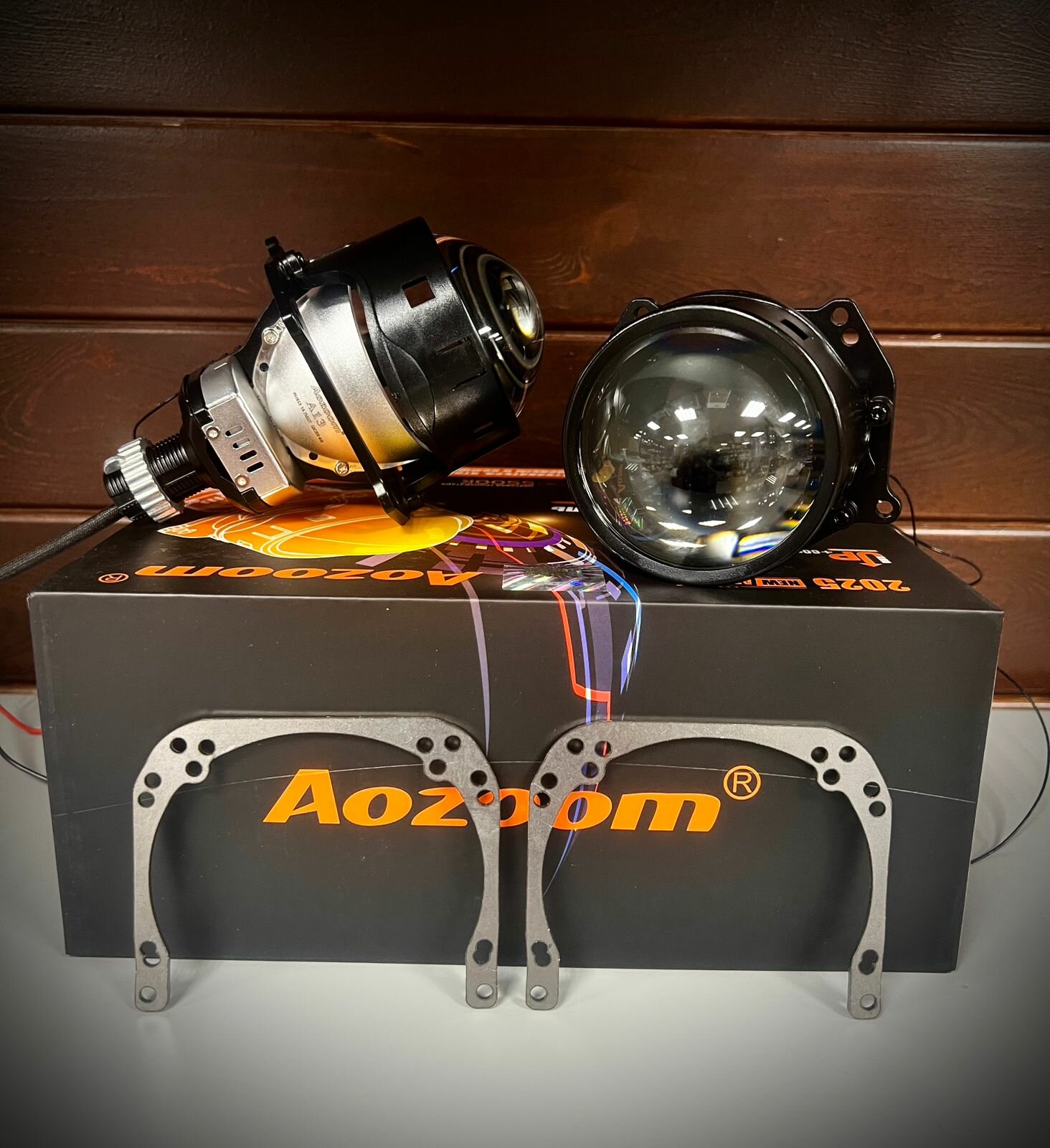 Би лед линзы Aozoom для Nissan Qashqai J10 2010-2013 / Светодиодные линзы Аозум для Ниссан Кашкай