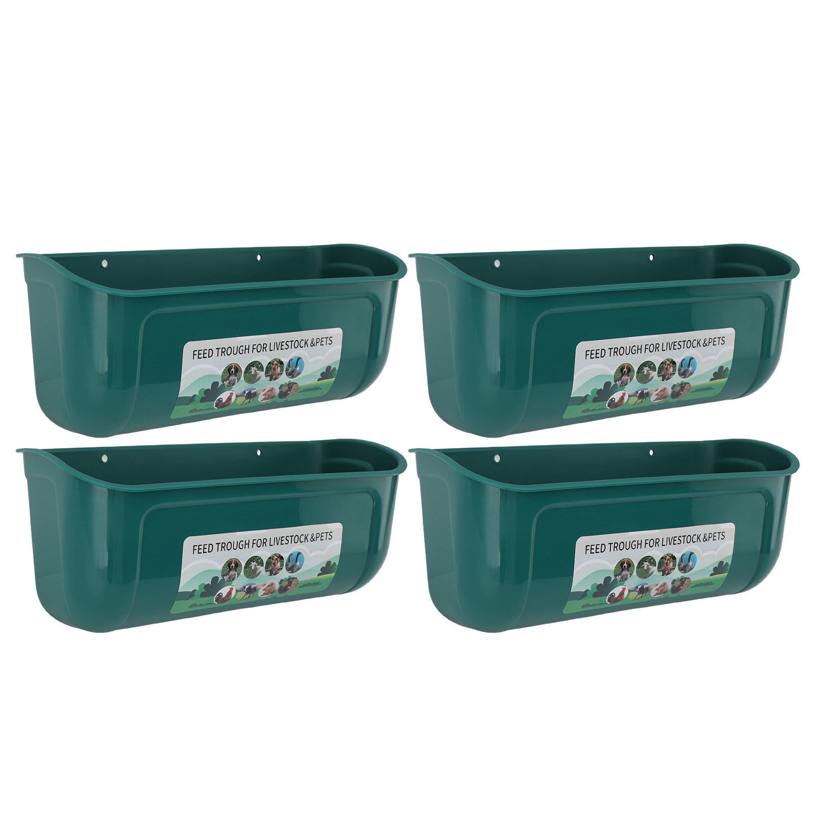 4 шт, большая кормушка для кур, кормушка с зажимами, подвесной забор, кормушки для коз, уток, гусей, контейнер для кормления скота, ведро для поения, зеленое