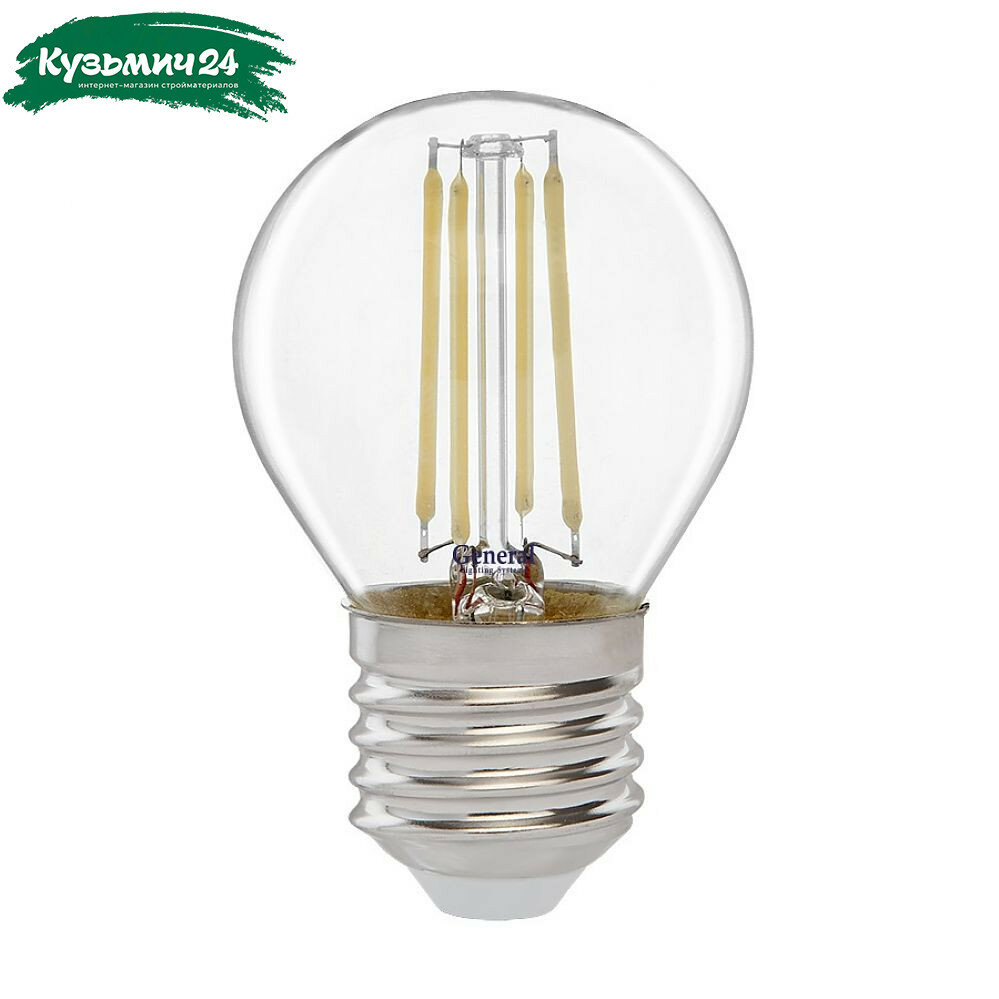 Филаментная светодиодная лампа General Lighting Systems GLDEN-G45S 10Вт E27 6500К шар