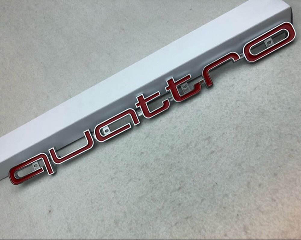 Эмблема решетки quattro badge logo для различных моделей audi, черный, красный