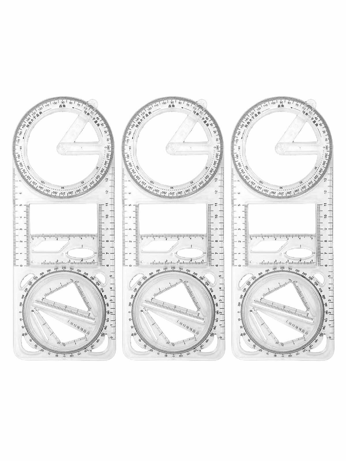 1/2/3 Шт Геометрическая линейка Шаблон линейки для рисования Измерительная линейка