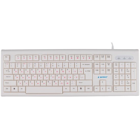 Клавиатура Gembird KB-8354U бежевый/белый