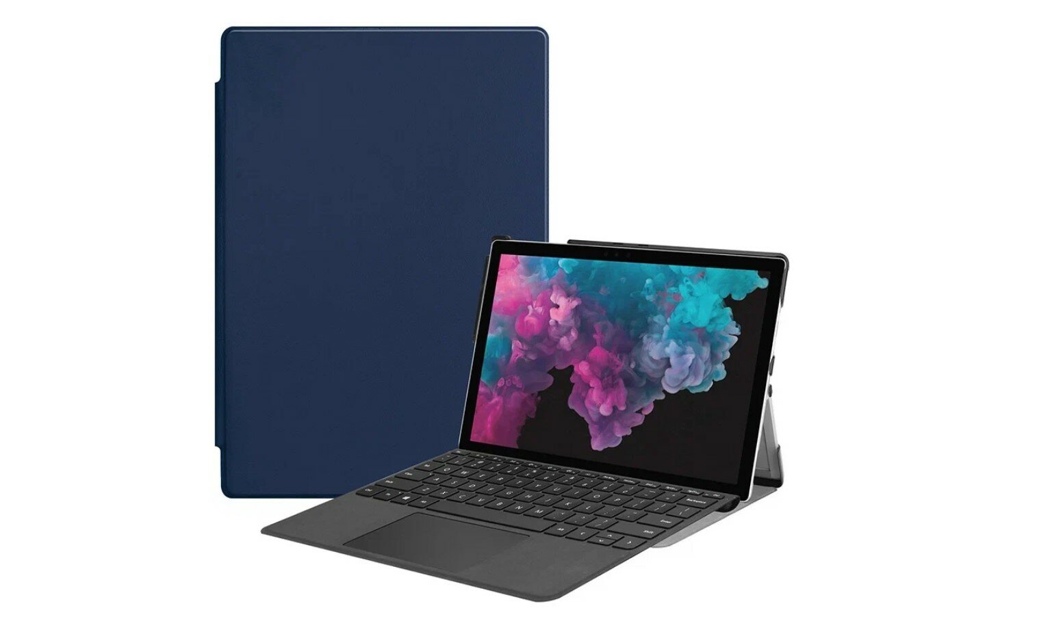 Чехол MyPads для Microsoft Surface Pro 6 на пластиковой основе с трансформацией в подставку синий