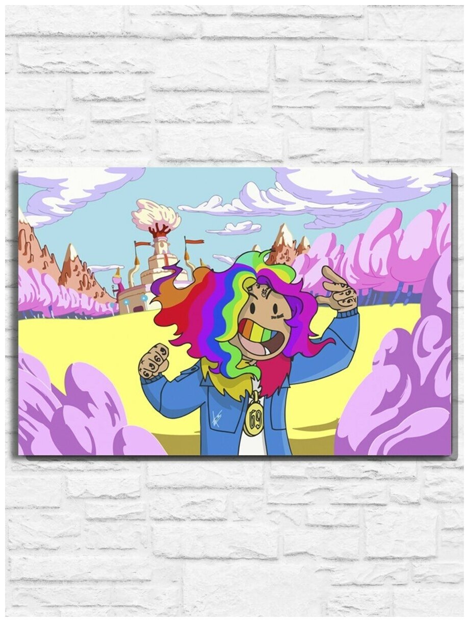 Картина по номерам на холсте Музыка 6ix9ine (69, rap, hip-hop, рэп, хип-хоп) - 9511 Г 60x40