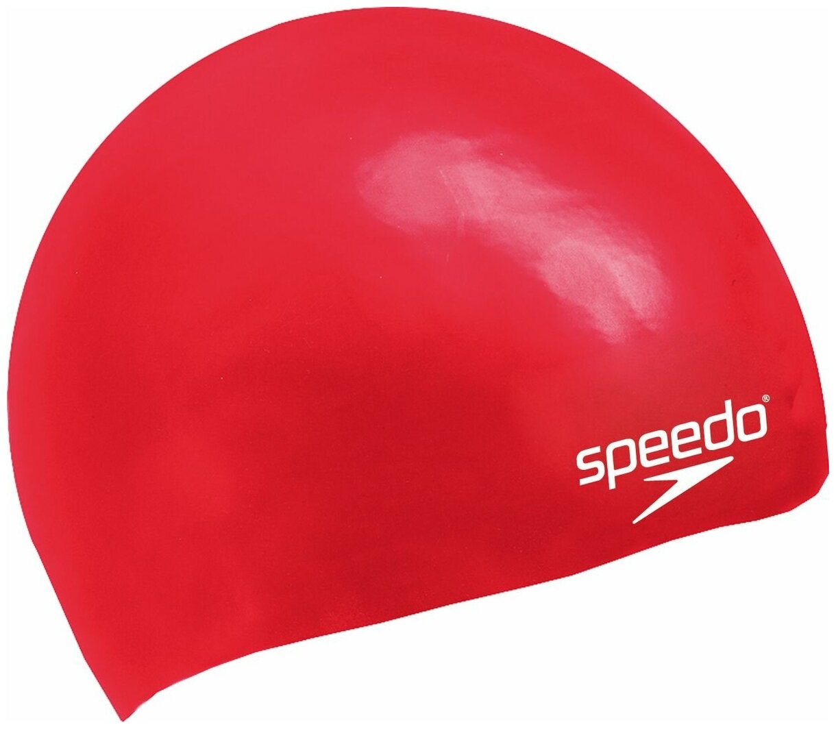 Шапочка для плавания Speedo "Plain Moulded Silicone Junior Cap", цвет: красный