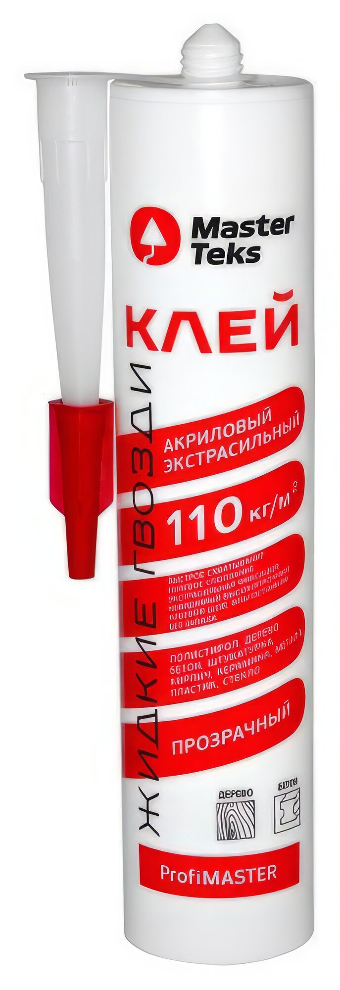 Жидкие гвозди MASTERTEKS PM 110 кгм2 экстрасильный 280мл прозрачный