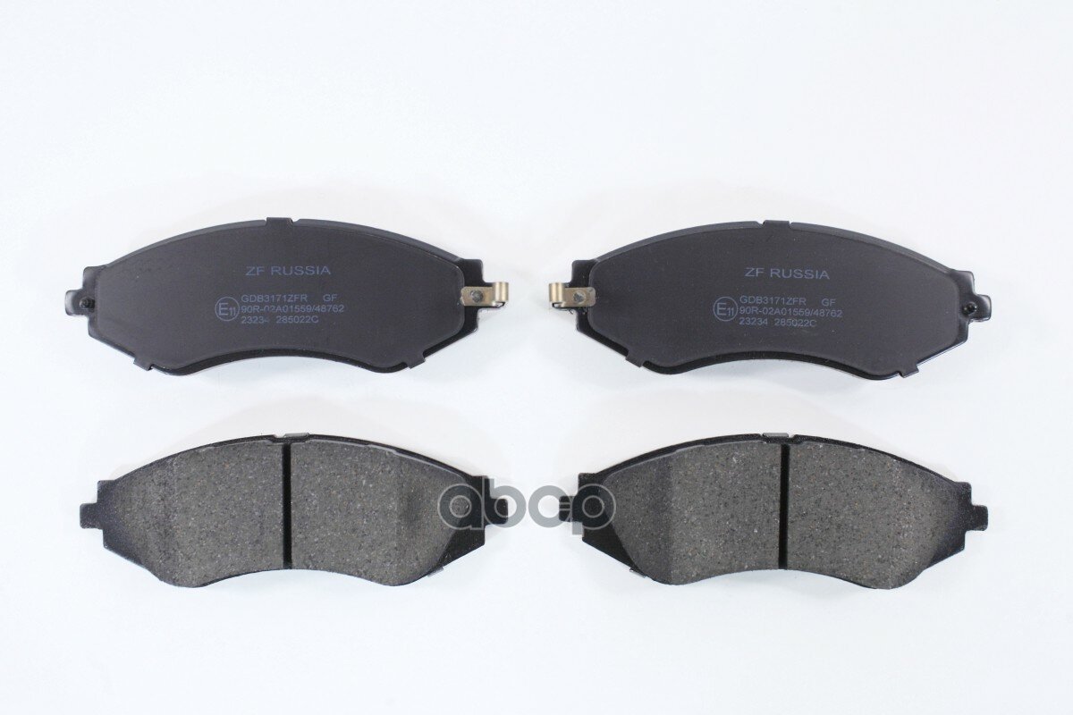 Колодки дисковые передние Daewoo Leganza 22i 9902Tacuma 18i22i 00 ZF Russia арт. gdb3171zfr