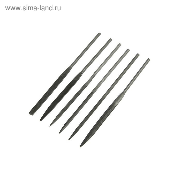 Набор надфилей ЛОМ, металлические рукоятки, 70×160×4 мм, 6 шт.