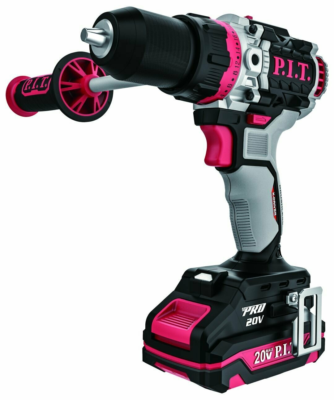 Дрель-шуруповёрт PSB20H-13D P.I.T, аккумуляторная, 20В, 75 Н·м