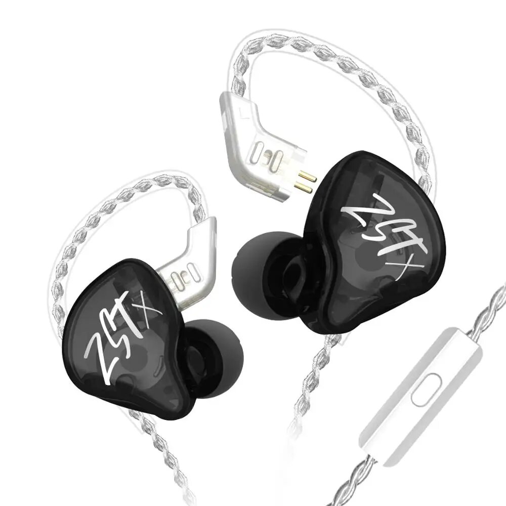 KZ ZST X черные наушники с микрофоном