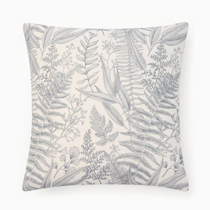 Чехол на подушку Этель Листва 43*43 см, цв. серый, 100% полиэстер