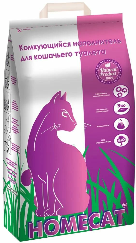 Homecat 3 кг комкующийся наполнитель для кошачьих туалетов
