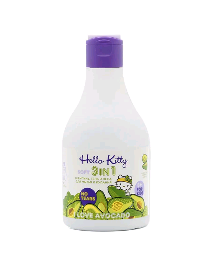 Ponti Parfum Hello Kitty - Soft 3 In 1 - I Love Avocado 3 в 1 Шампунь, гель и пена для мытья и купания для детей "с экстрактом авокадо" 3+ 250 мл.