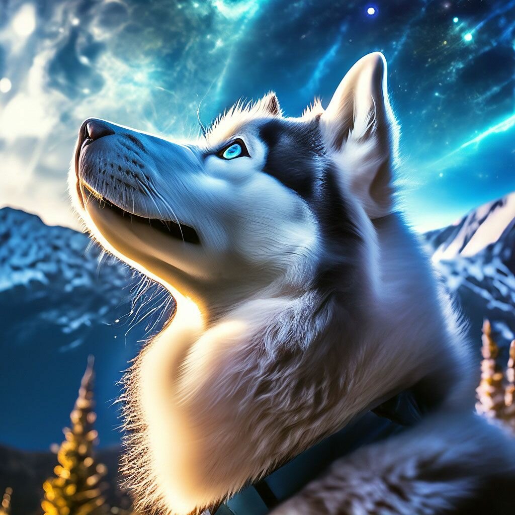 Картина по номерам масляными красками на подрамнике и подложке. Хаски.