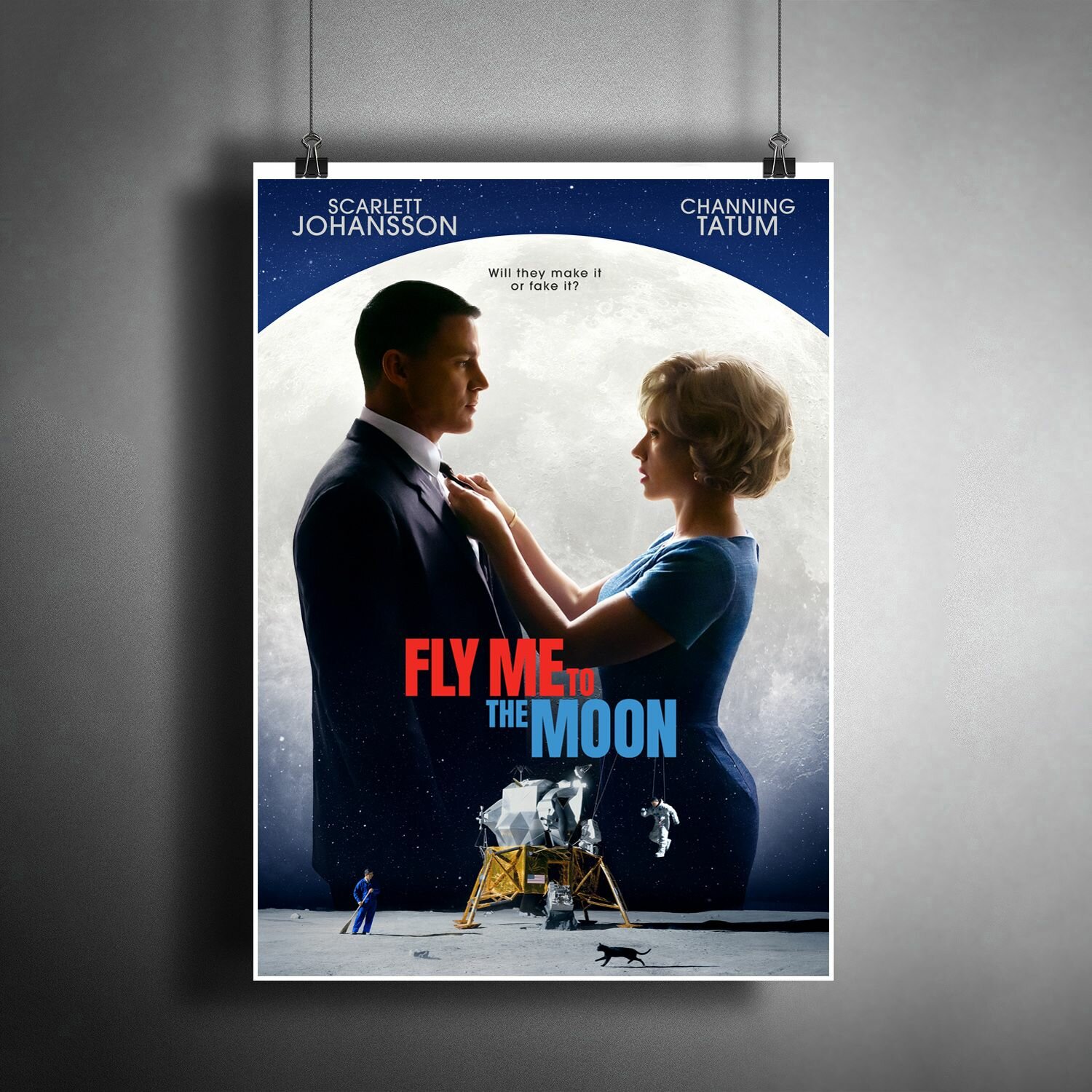 Постер плакат для интерьера "Покажи мне Луну"/ Декор дома, офиса, комнаты A3 (297 x 420 мм)