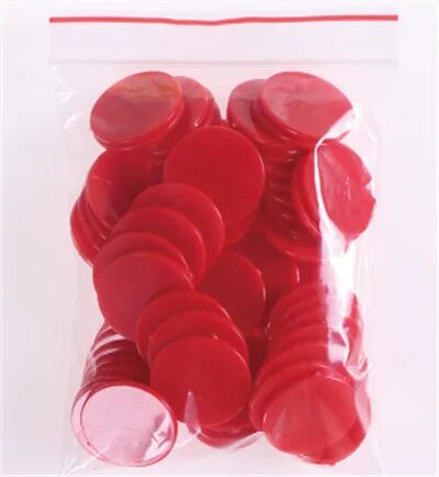 Пластиковые фишки для игр 100 шт Красный, Red