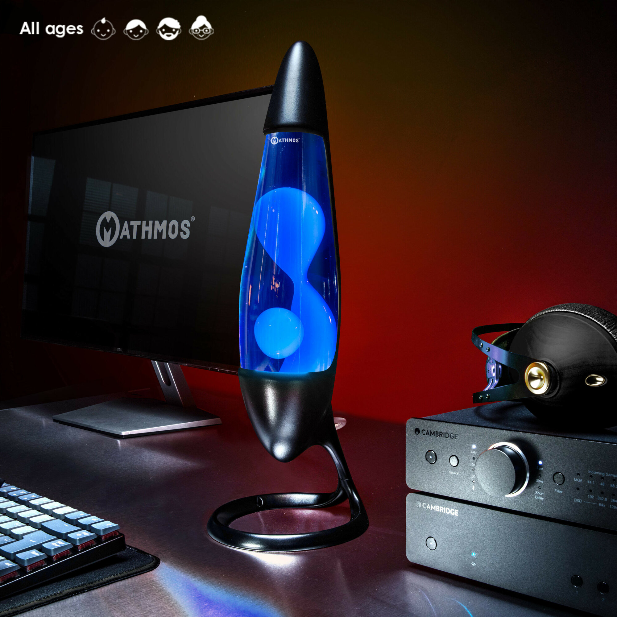 Лава-лампа Mathmos Neo Бирюзовая/Синяя Black