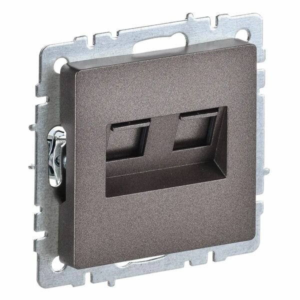 Розетка встраиваемая компьютерная двойная IEK BRITE BR-K20-1-K45 РК10-2-БрТБ RJ45 кат.5E бронза