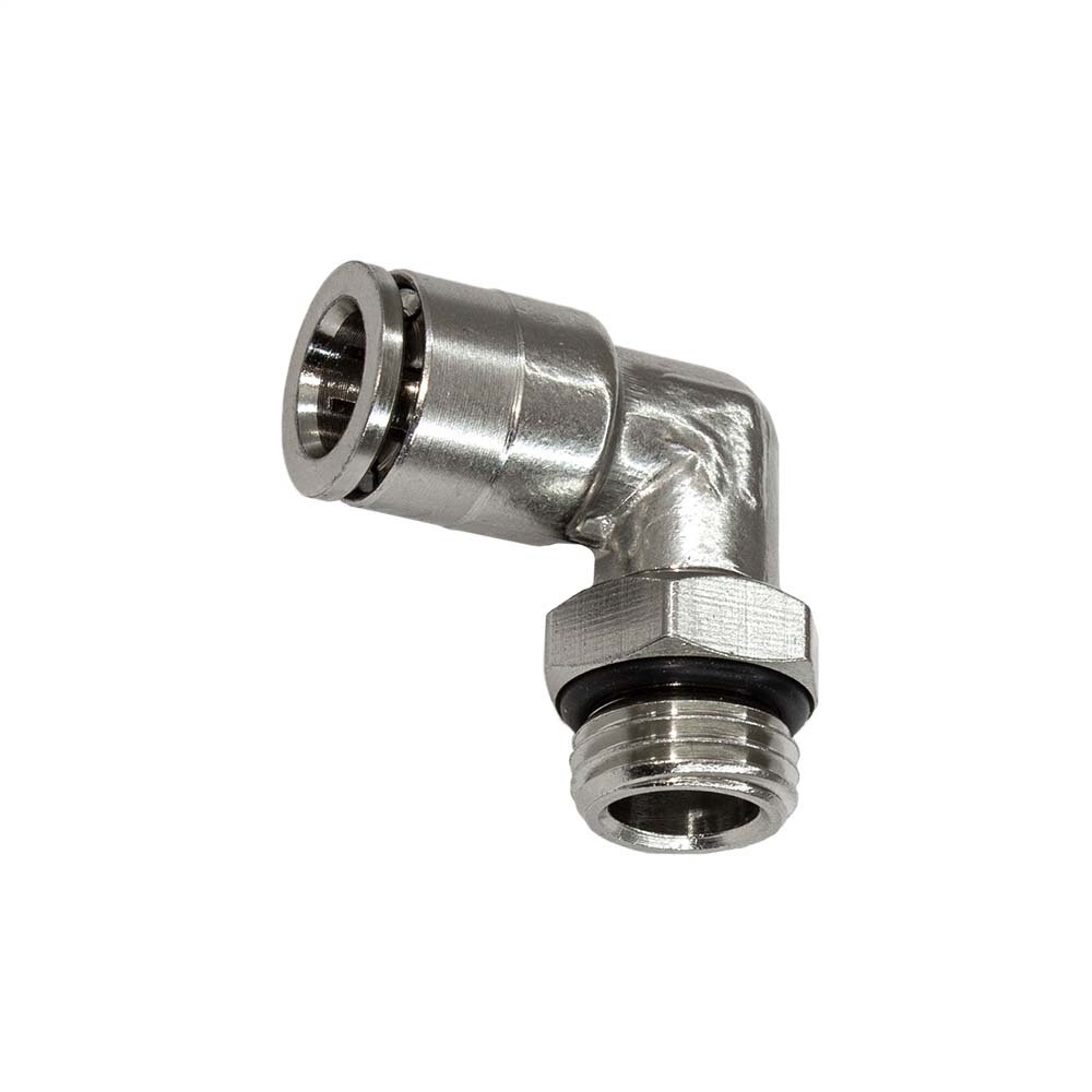 Пневмофитинг цанговый L-образный Cn-L1/4M-8 для полиуретановых и рильсановых трубок, Арт. 5543