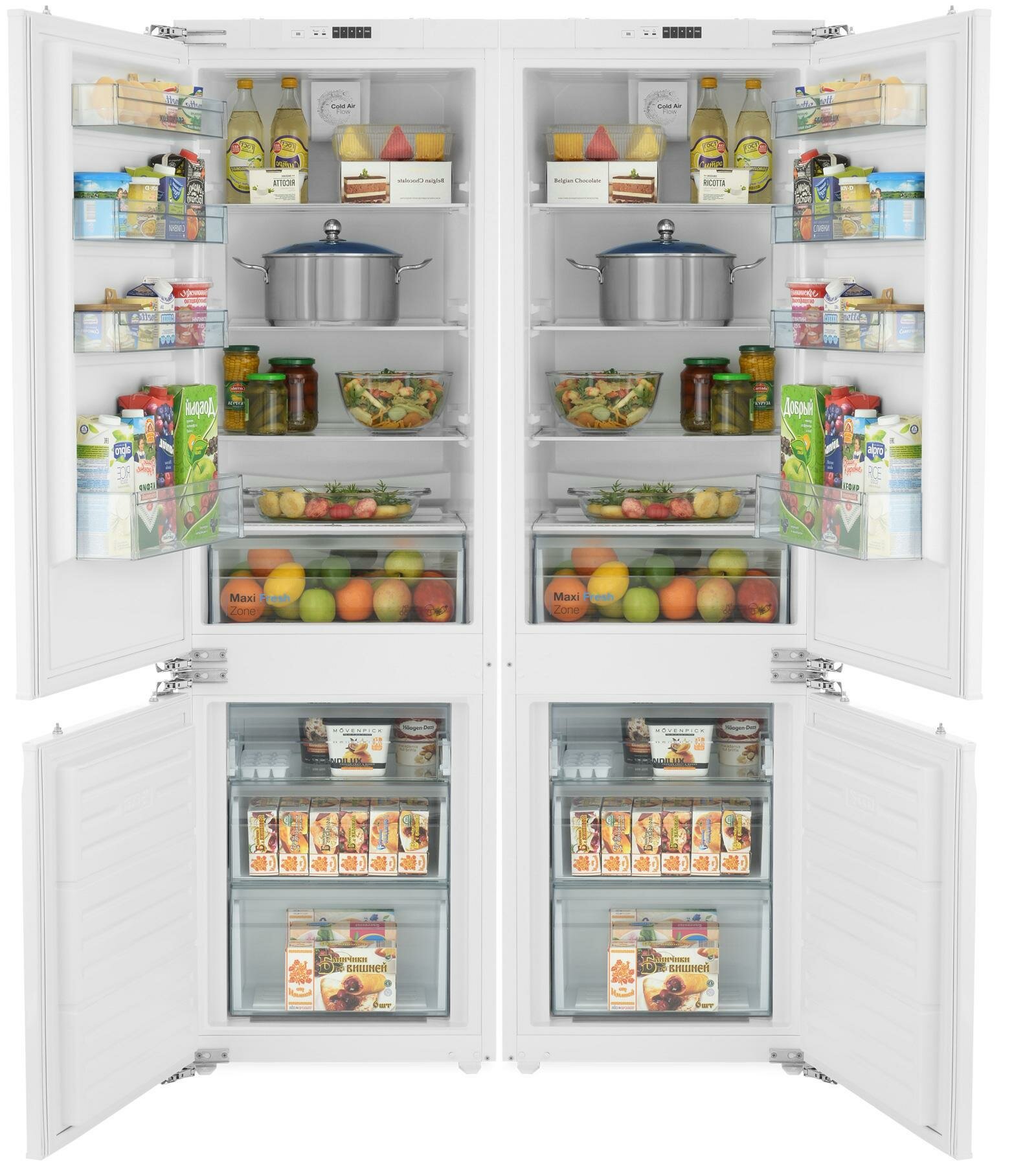 Встраиваемый холодильник SCANDILUX SBS CFFBI 256 E Side-by-side