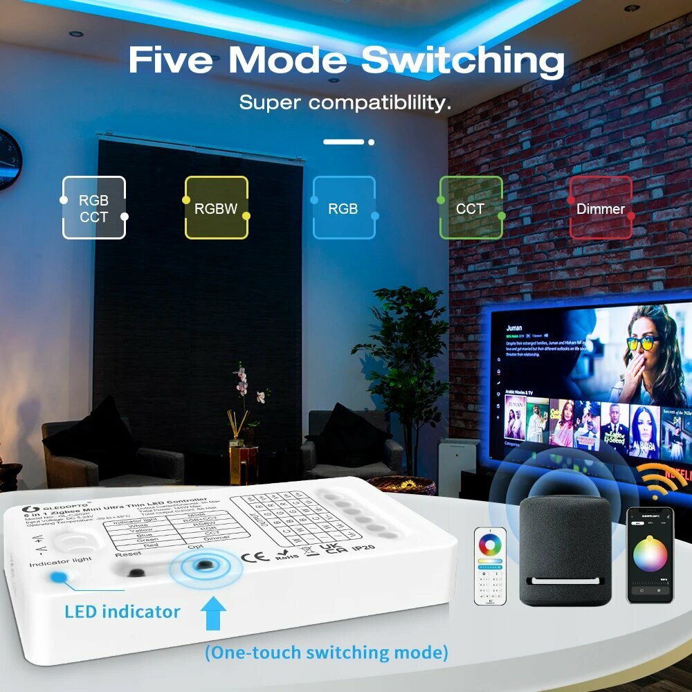 GLEDOPTO Zigbee 3.0 LED Контроллер 3PCS Mini 5 в 1 — фото 1