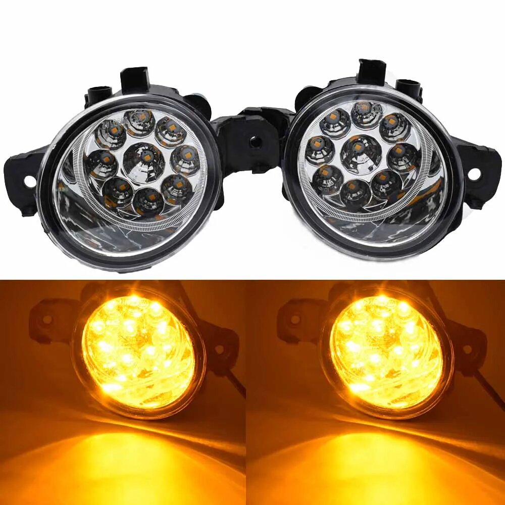 2 шт. супер яркие светодиодные противотуманные фары левые + правые противотуманные фары LED-yellow