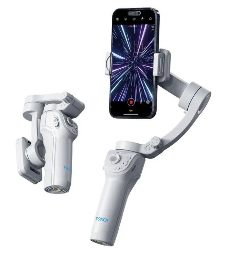 Электронный стабилизатор для телефона TOKQI-M01 трехосевой, стедикам для смартфона