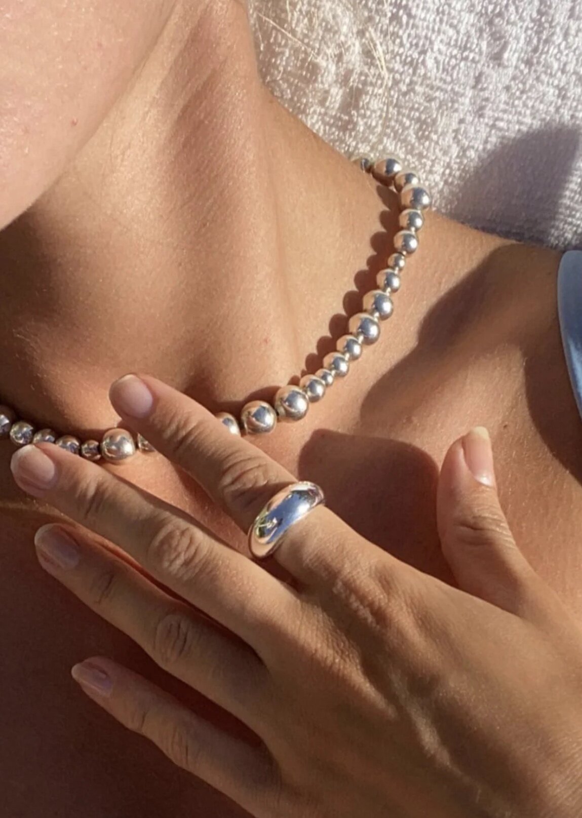 Колье Hola Jewelry, гематит, длина 40 см, серебристый — фото 1
