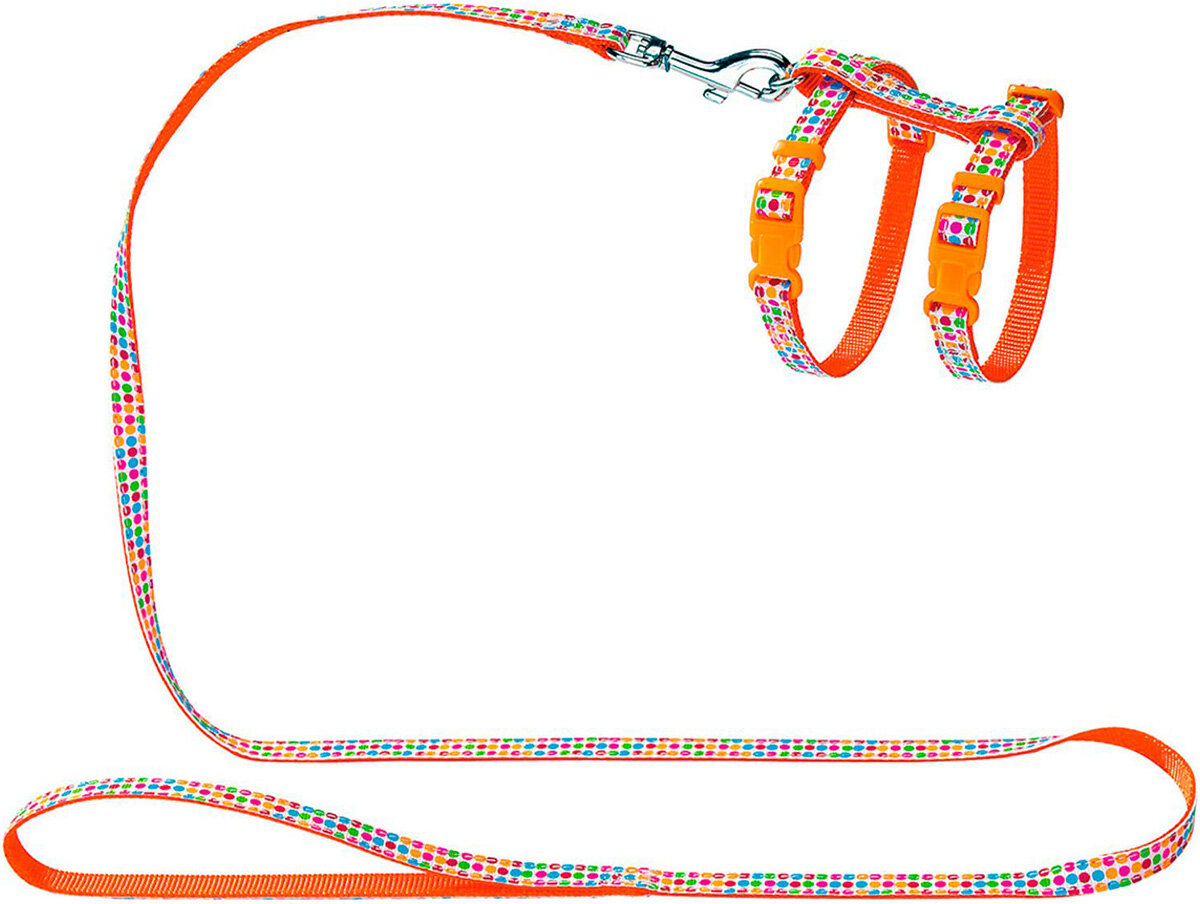 Шлейка для собак и кошек Hunter Smart Seventies нейлон оранжевая (1 шт)