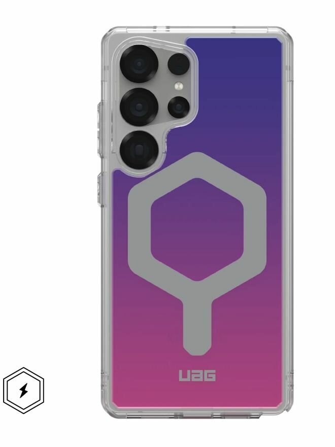 Чехол с поддержкой MAGSAFE Uag Plyo PRO для Samsung S25 Ultra, цвет фиолетовый переходит в розовый (Purple/Pink Ombre)
