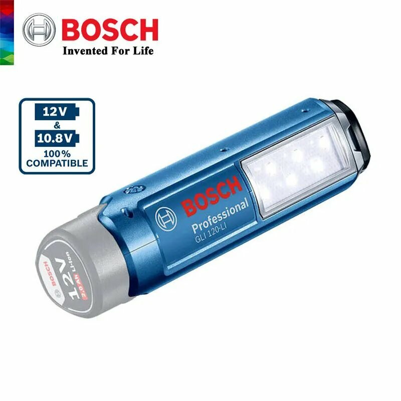 Портативный беспроводной фонарь Bosch GLI 120-Li 12 В, аккумулятор и зарядное устройство в комплект не входят. YZ