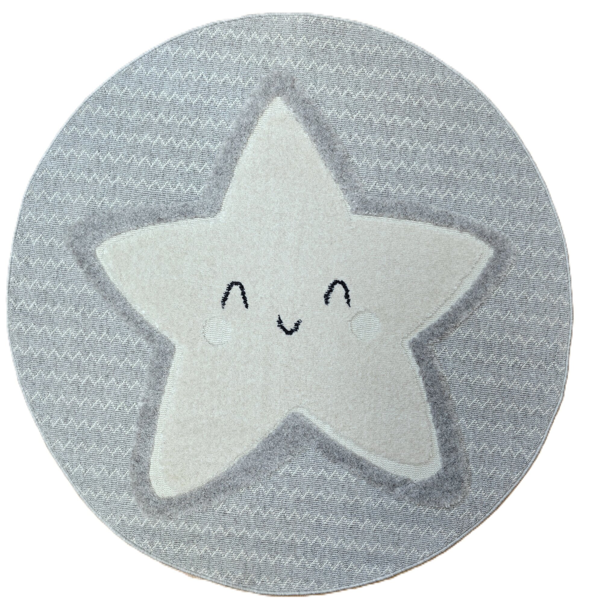 Детский ковер "Bilbao BL09 Звездочка", круглый, полиэстер, 120x120см