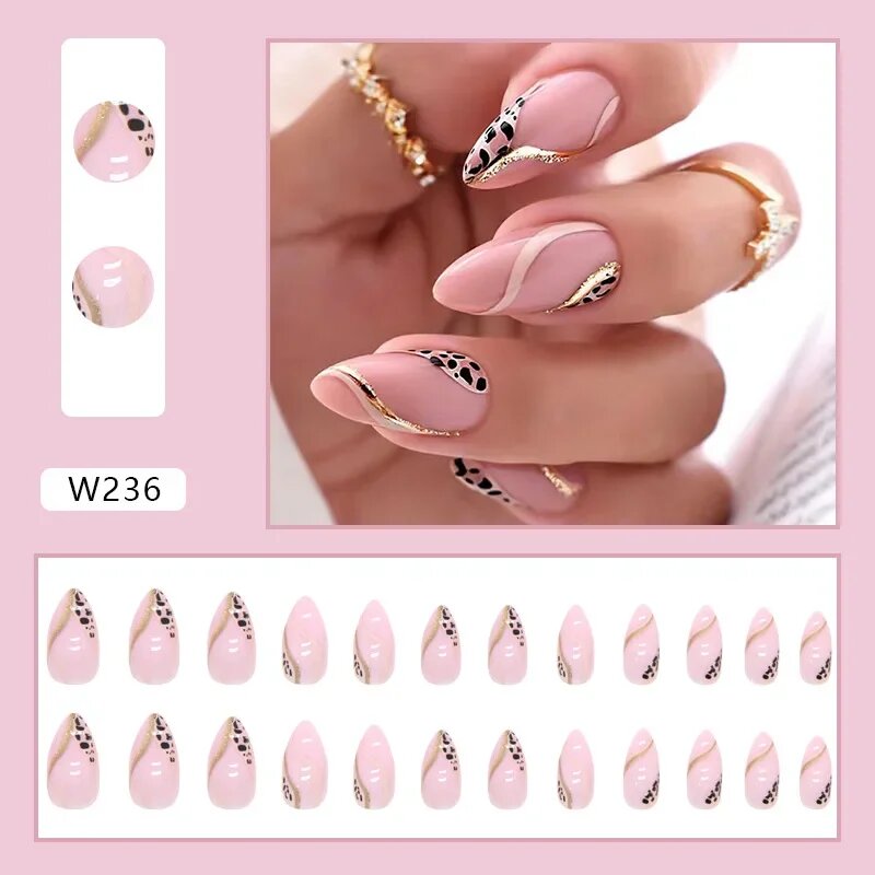 HOEPOOK Акриловые накладные ногти 24 шт. Press On Nails-W236