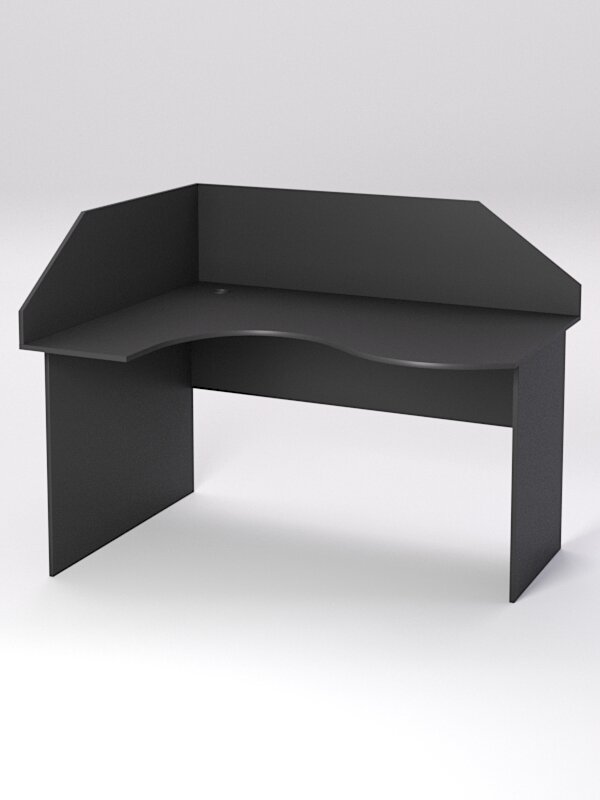 Стол эргономичный офисный СЭ-13 (левосторонний) с экраном, Белый